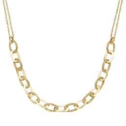 Collier Smart Jewel "ovale Glieder hochglänzend und strukturiert, Silber 925" Halsketten Gr. 45cm, Silber 925 (Sterlingsilber), goldfarben (gold) Damen