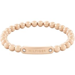 Armband Tommy Hilfiger "METAL BEADS, 2780934, 2780935, 2780936" Armbänder Gr. Edelstahl, rosegold (roségoldfarben-weiß + weiß) Damen mit Preciosa Crystal