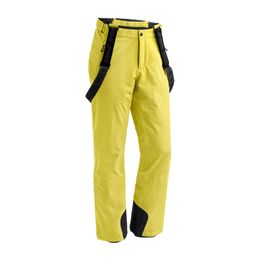 Skihose Maier Sports "Anton 2.1" Gr. 48, Normalgrößen, gelb (gelbgrün) Herren Hosen Schneehose mit Hosenträgern, windwasserdicht, Regular Fit