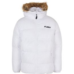 Winterjacke Fubu "Fubu Herren FM224-039-1 Fubu Corporate AOP Puffer Jacket" Gr. M, weiß, Herren, 100% Polyester, mehrfarbig, Jacken