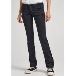 Straight-Jeans Pepe Jeans "VENUS", Damen, Gr. 29, Länge 34, schwarz, Denim/Jeans, Obermaterial: 97% Baumwolle, 3% Elasthan, casual, regular fit, Jeans, mit Badge