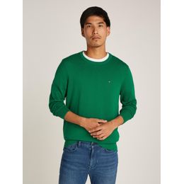 Rundhalspullover Tommy Hilfiger "ESSENTIAL COTTON CREW NECK" Gr. L, nouveau green Herren Pullover