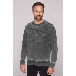 Sweater CAMP DAVID Gr. L, schwarz Herren Sweatshirts mit Ausbrenner-Effekten