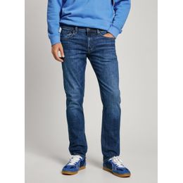 Straight-Jeans Pepe Jeans "STRAIGHT JEANS" Gr. 36, Länge 34, blau (medium schwarz), Herren, Denim/Jeans, Obermaterial: 99% Baumwolle, 1% Elasthan, Jeans