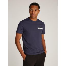 Rundhalsshirt Calvin Klein "NY CHEST BOX LOGO T-SHIRT" Gr. L, blau (night sky) Herren Shirts mit Logoprint