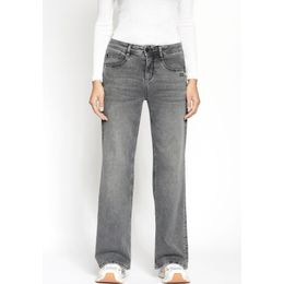 Weite Jeans Gang "94AMELIE WIDE", Damen, Gr. 33 (42), N-Gr, grau (vint grau), Denim/Jeans, Obermaterial: 86% Baumwolle, 12% Polyester, 2% Elasthan, casual, weit lang, Jeans