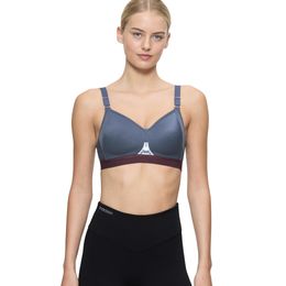 Sport-BH triaction by Triumph "Gravity Lite P EX" Gr. 100, Cup B, blau (crown blau), Damen, Single Jersey, Obermaterial: 47% Polyester, 33% Polyamid, 20% Elasthan, unifarben, kontrastfarbene Details, leicht glänzend, BHs, Spacer