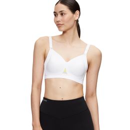 Sport-BH triaction by Triumph "Gravity Lite P EX" Gr. 80, Cup B, weiß, Damen, Single Jersey, Obermaterial: 47% Polyester, 33% Polyamid, 20% Elasthan, unifarben, kontrastfarbene Details, leicht glänzend, BHs, Spacer