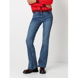 Bootcut-Jeans Toni "Perfect Shape Bootcut", Damen, Gr. 18, K-Gr, blau (blau used), Denim/Jeans, Obermaterial: 84% Baumwolle, 13% Polyester, 3% Elasthan, casual, bootcut fit lang, Jeans, mit Shapingeffekt