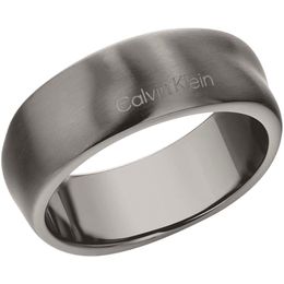 Fingerring Calvin Klein "CK METALLIC WAVES, 35100036G,H, 35100037G,H" Fingerringe Gr. 62, Edelstahl, 8mm, grau (gunfarben) Herren