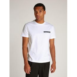 Rundhalsshirt Calvin Klein "NY CHEST BOX LOGO T-SHIRT" Gr. L, weiß (bright white) Herren Shirts mit Logoprint