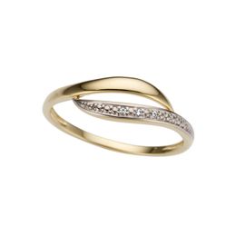 Diamantring Firetti "Schmuck Geschenk Gold 333 Damenring Verlobungsring Goldring" Fingerringe Gr. 17, 0,01 ct P2 = erkennbare Einschlüsse, Gelbgold 333-Diamanten, 1,5mm, goldfarben (gelbgoldfarben-weißgoldfarben) Damen mit Brillanten