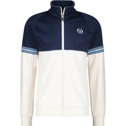 Trainingsjacke Sergio Tacchini "ORION TRACK TOP_ Herren", Herren, Gr. XL, maritime blau, gardenia, coronet blau, 60% POLYESTER, 40% BAUMWOLLE, Langarm, Jacken, Trainingsjacke Herren, leichte Jacke, Retro, Sportjacke, Outdoor, Sale