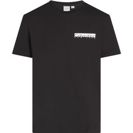 Rundhalsshirt CALVIN KLEIN BIG & TALL "BT_NY CHEST BOX LOGO T-SHIRT" Gr. 4XL, schwarz (ck black) Herren Shirts in Großen Größen mit Logoprint