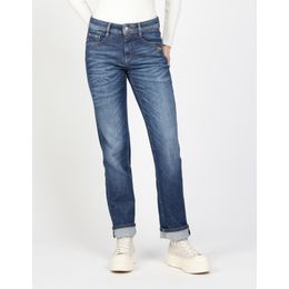 Loose-fit-Jeans Gang "94AMELIE STRAIGHT", Damen, Gr. 26, N-Gr, shady indigo, Obermaterial: 92% Baumwolle, 6% Elastomultiester, 2% Elasthan, casual, regular fit lang, Jeans