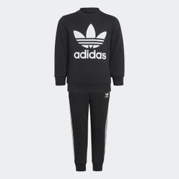 Trainingsanzug adidas originals "ADICOLOR SET" Gr. 110, schwarz-weiß (black / white) Kinder Sportanzüge