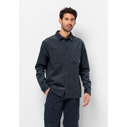 Langarmhemd Jack Wolfskin "TRACKFINDER SHIRT M" Gr. S (48), Normalgrößen, blau (night-blue) Herren Hemden