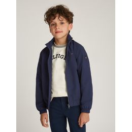 Outdoorjacke Tommy Hilfiger "ESSENTIAL JACKET", Jungen, Gr. 3 (98), blau (schwarz night navy), Web, Obermaterial: 100% Polyamid, unifarben, regular fit, Langarm elastischer Bund, Jacken, mit Logo-Patch