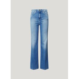 Slim-fit-Jeans Pepe Jeans "FLARE HW", Damen, Gr. 25, Länge 30, blau (medium used), Denim/Jeans, Obermaterial: 90% Baumwolle, 6% Polyester, 4% Elasthan, casual, slim fit, Jeans