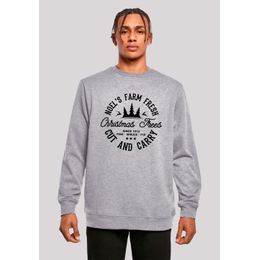 Sweatshirt F4NT4STIC "Weihnachten Trees Farm Retro Sign" Gr. M, grau (erdgrau) Herren Sweatshirts Premium Qualität, Christmas Collection