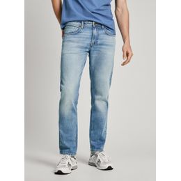 Straight-Jeans Pepe Jeans "STRAIGHT JEANS" Gr. 33, Länge 34, blau (bleach), Herren, Denim/Jeans, Obermaterial: 99% Baumwolle, 1% Elasthan, Jeans