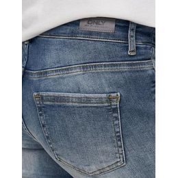 Umstandsjeans Only Maternity "OLMBLUSH MID SK ANK RW DNM NOOS", Damen, Gr. XL (42), Länge 32, blau (medium blau denim), Denim/Jeans, Obermaterial: 92% Baumwolle, 6% Elastomultiester, 2% Elasthan, modisch, skinny fit, Jeans, mit Destroyed Effekt