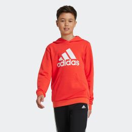 Kapuzensweatshirt adidas Sportswear "BIG LOGO ESSENTIALS COTTON HOODIE" Gr. 176, rot (bright red / white) Kinder Sweatshirts