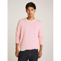 Rundhalspullover Tommy Hilfiger "ESSENTIAL COTTON CREW NECK" Gr. L, pink shade heather Herren Pullover