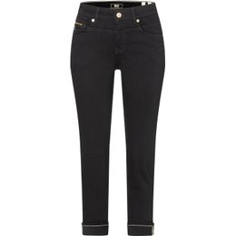 Slim-fit-Jeans MAC "RICH SLIM", Damen, Gr. 38, Länge 28, schwarz (schwarz, schwarz), Denim/Jeans, Obermaterial: 71% Baumwolle, 16% Polyester, 11% Modal, 2% Elasthan, casual, slim fit lang, Jeans