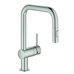 Grohe Minta Spültisch-Einhebelmischer 32322DC2 supersteel, herausziehbare Dual-Spülbrause, U-Auslauf