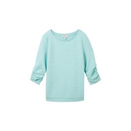 Tom Tailor Denim Damen Strukturiertes Sweatshirt, grün, Uni, Gr. M