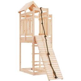 Spielturm mit Kletterwand Massivholz Kiefer vidaXL