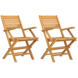 Gartenstühle 2 Stk. Klappbar 55x62x90 cm Massivholz Teak vidaXL