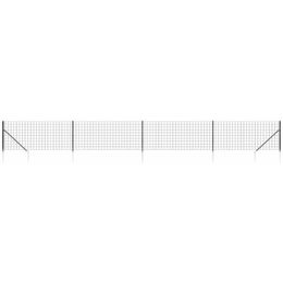 vidaXL - Maschendrahtzaun mit Bodenhülsen Anthrazit 1,1x10 m