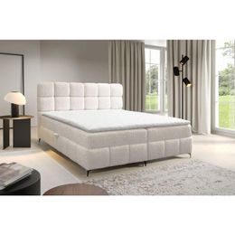 Boxspringbett Bett Schlafzimmerbett SOPHIE 140x200cm Stoff Rolf Creme