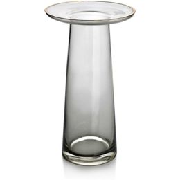 SERENITE Vase mit Kragen H25x14,5cm grau