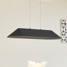 LUCANDE LED-Pendelleuchte Naelle, schwarz/grau, Filz, 109cm