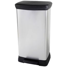 curver Deco bin metalics 254620 Mülleimer 46 l (B x H x T) 407 x 749 x 307 mm Silber, Schwarz 1 St.