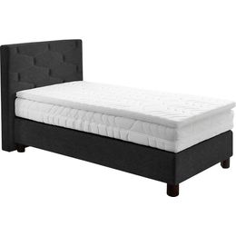 Boxspringbett, grau (charcoal), B:105cm L:210cm, Bezug: 80% Baumwolle/20% Polyester, Westfalia Schlafkomfort, Komplettbetten, Boxspringbett, wahlweise mit Topper