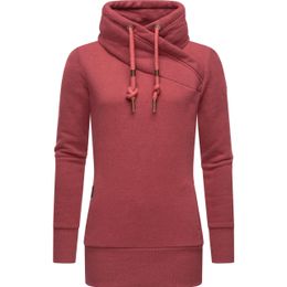 Sweatshirt Ragwear "Neska" Gr. XXXL (46), rot (hellrot) Damen Sweatshirts modischer Longsleeve Pullover mit hohem Kragen