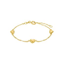 Armband Amor "Hearts, 2014692" Armbänder Gr. Gelbgold 375, goldfarben Mädchen Made in Germany