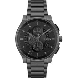 Chronograph BOSS "PEAK 2.0" Armbanduhren schwarz Herren Quarzuhr, Armbanduhr, Herrenuhr, Edelstahlarmband, analog, Tag