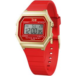 Ice Watch Chronograph ICE-WATCH "ICE digit retro - Small" Armbanduhren rot Damen Armbanduhr, Quarzuhr, Damenuhr, Silikonarmband, Datum