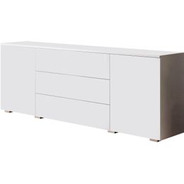 Sideboard Inosign "PARIS" Sideboards Gr. B/H/T: 150cm x 68cm x 39cm, matt-hochglanz, 3 St., weiß (weiß matt, hochglanz) Moderne 150cm breite grifflose Kommode, vielseitig einsetzbar