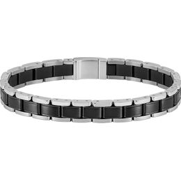 Armband BOSS "METAL LINKS ESSENTIALS, 1580665" Armbänder Gr. Edelstahl, schwarz (edelstahlfarben-schwarz) Herren