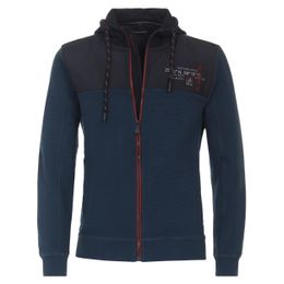 Sweatjacke Casamoda "Casamoda Sweatjacke uni", Herren, Gr. L, blau (dunkles mittelblau), 95% Baumwolle, 5% Elasthan, Sweatjacken