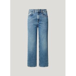 Gerade Jeans Pepe Jeans "STRAIGHT JEANS UHW", Damen, Gr. 25, Länge 30, medium used stone wash, Denim/Jeans, Obermaterial: 99% Baumwolle, 1% Elasthan, casual, straight fit knöchellang, Jeans, mit hohem Bund