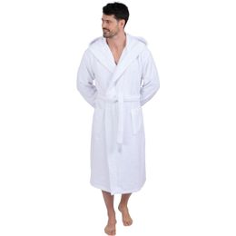 WEWO-Fashion Unisex-Bademantel WEWO FASHION "3004" Hausmäntel Gr. XXL L: 125cm, weiß klassisch elegant