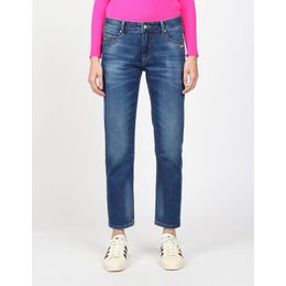 Boyfriend-Jeans Gang "94NADIA", Damen, Gr. 27, N-Gr, blau (pure midblau), Denim/Jeans, Obermaterial: 90% Baumwolle, 8% Polyester, 2% Elasthan, casual, bequem knöchelfrei, Jeans, 5-Pocket Style mit Reißverschluss und Knopf