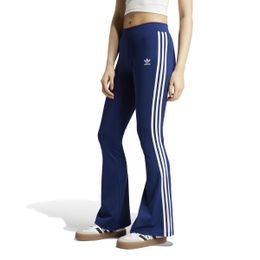 Leggings adidas originals "FLARED LEGGINGS", Damen, Gr. L, N-Gr, blau (dunkelblau), Obermaterial: 79% Polyester, 21% Elasthan, sportlich, Hosen